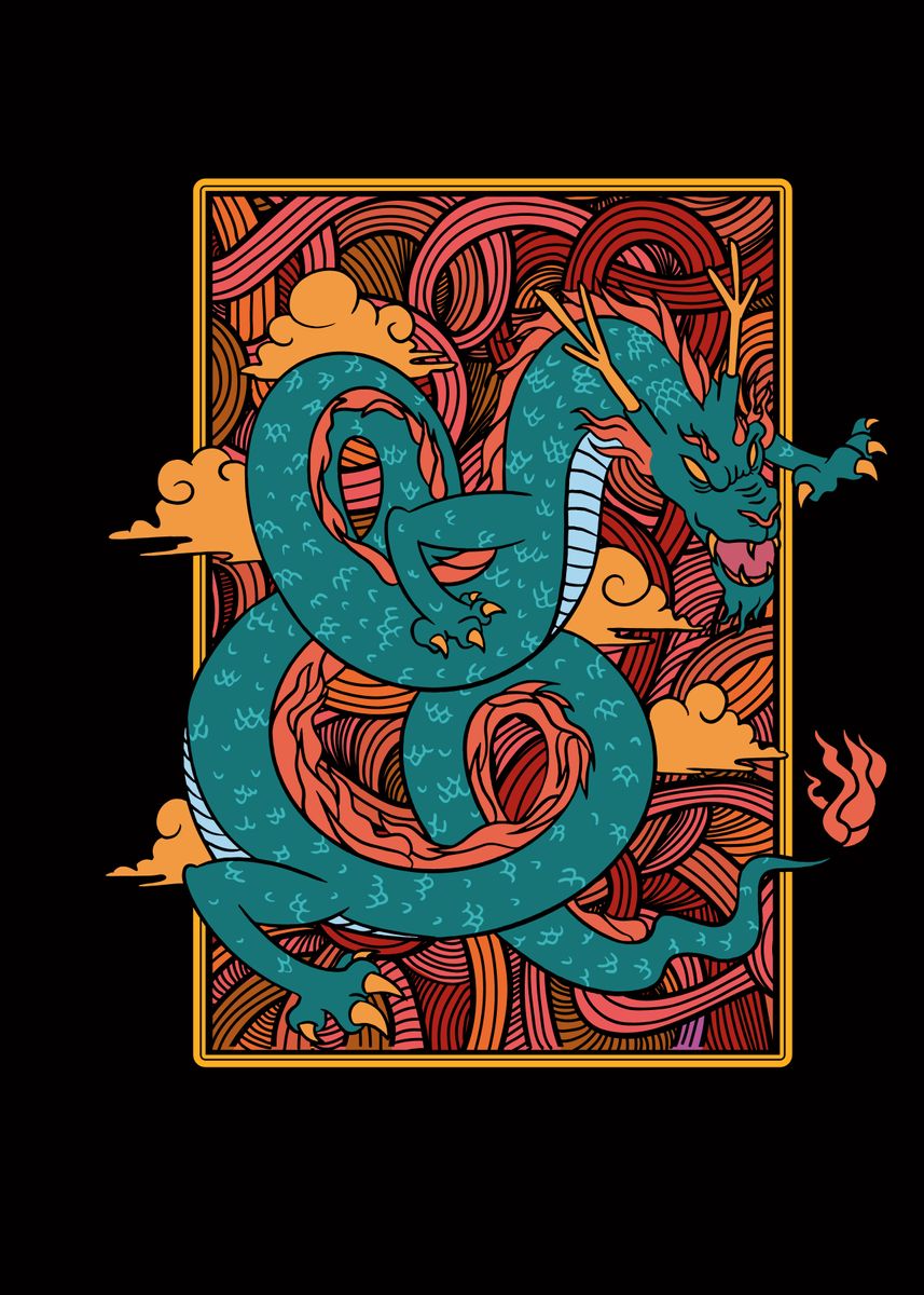 'Dragon' Poster, picture, metal print, paint by BestPrints | Displate