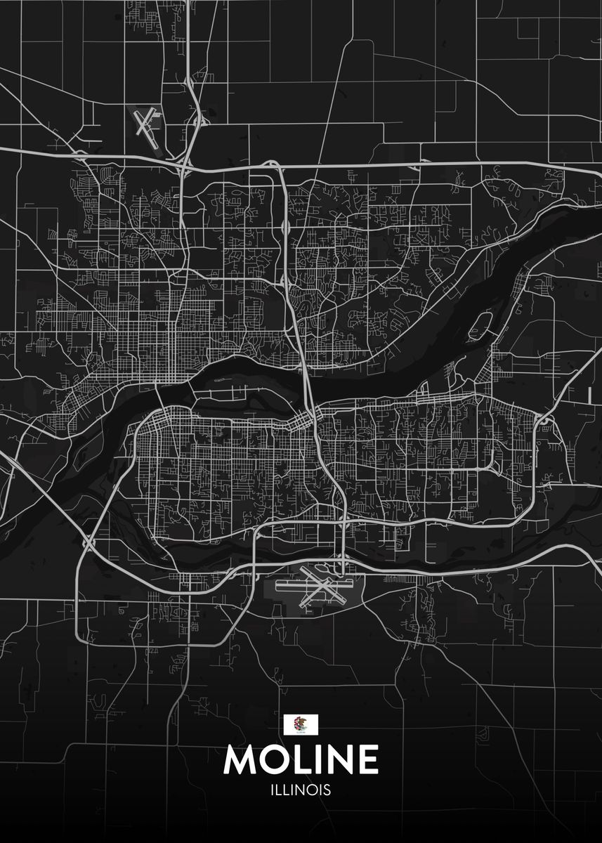 'Moline IL' Poster, picture, metal print, paint by IMR Designs | Displate