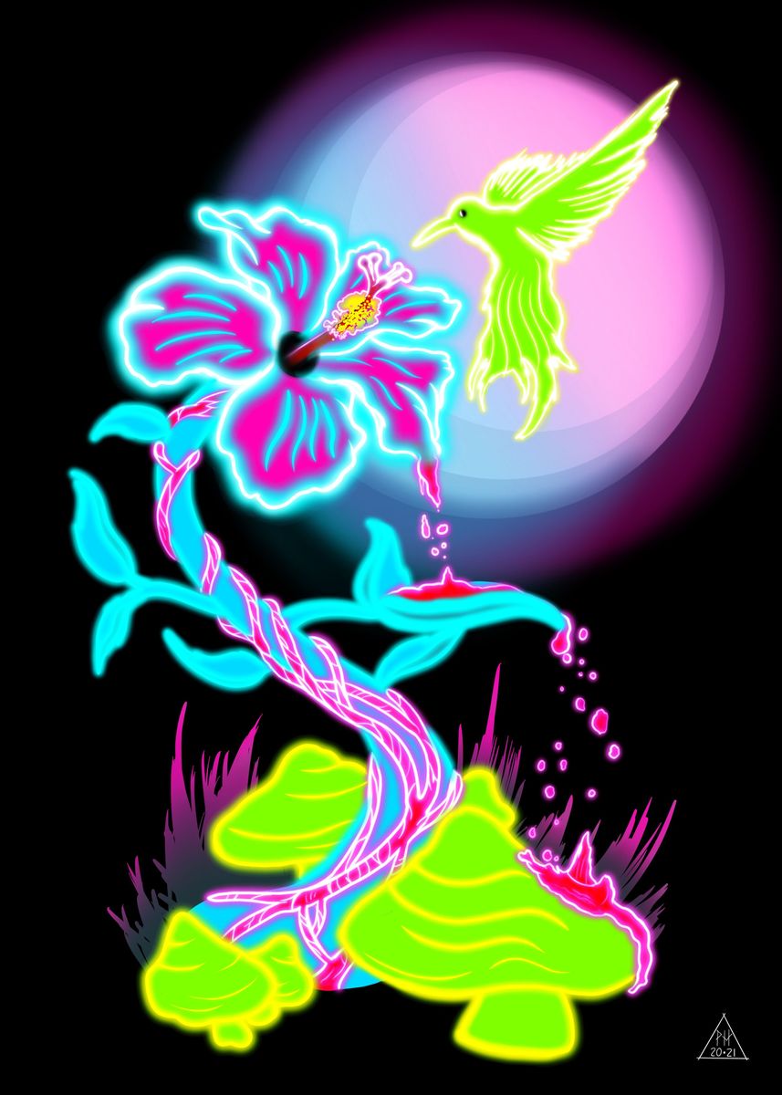 'Neonic Nature' Poster, picture, metal print, paint by Paul Hankins ...