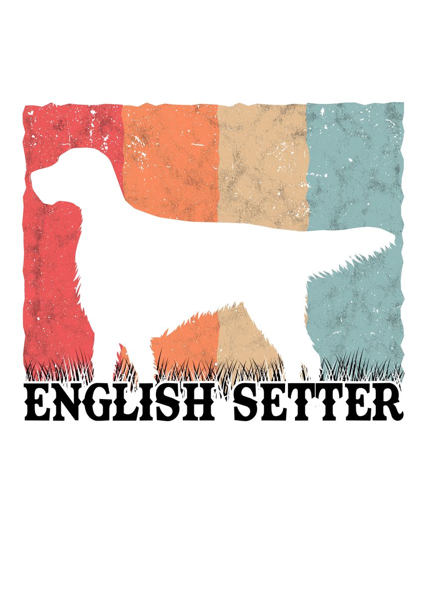 'English Setter Retro' Poster by FavoritePlates | Displate