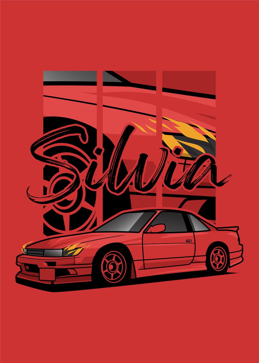 'Nissan Silvia S13' Poster, picture, metal print, paint by Misbahul ...