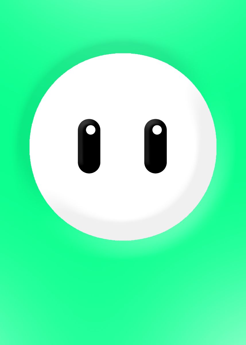 'Fall Guys Face Blue Green' Poster, picture, metal print, paint by ...