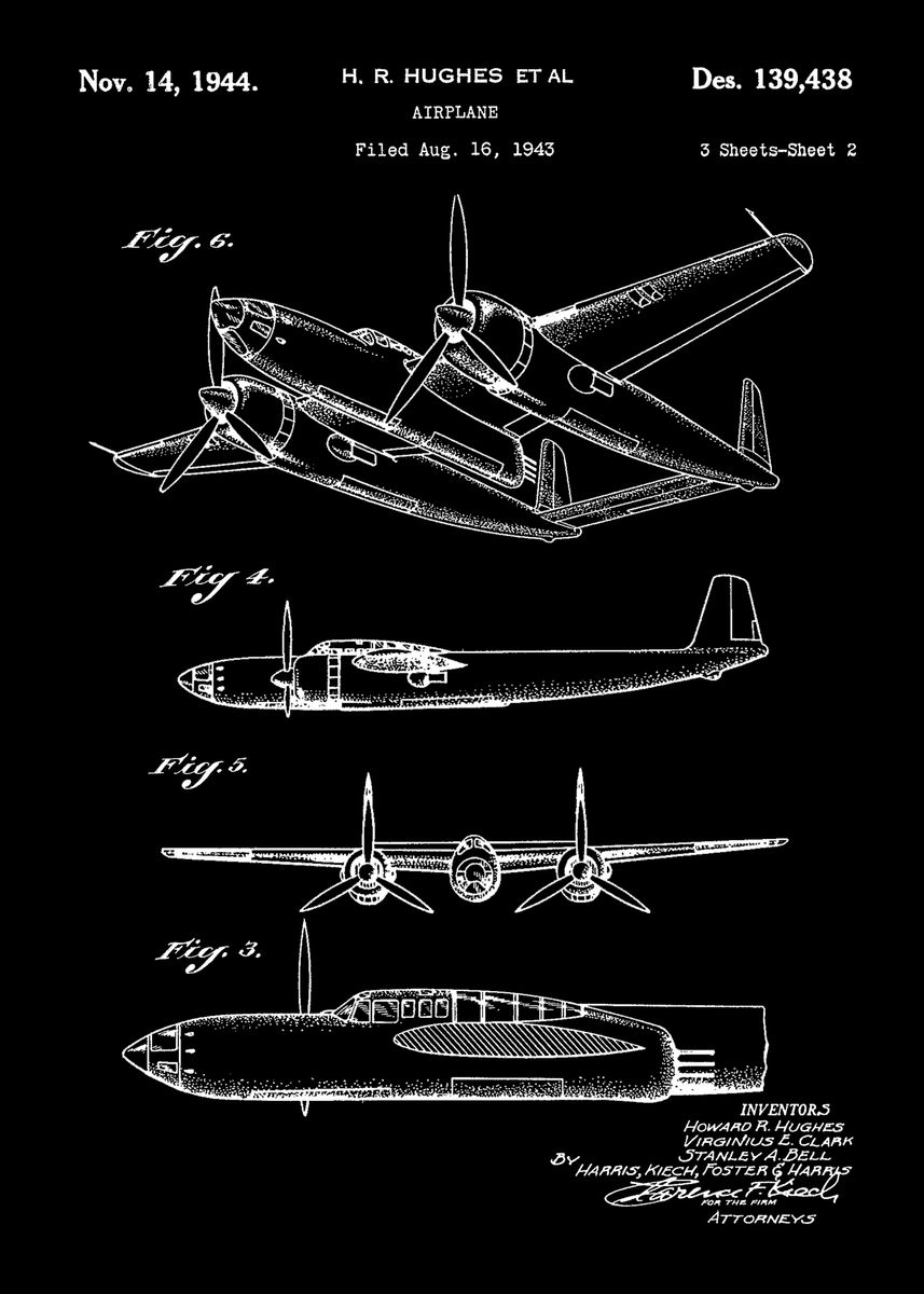 'Airplane Model 1944' Poster, picture, metal print, paint by Max Ronn ...