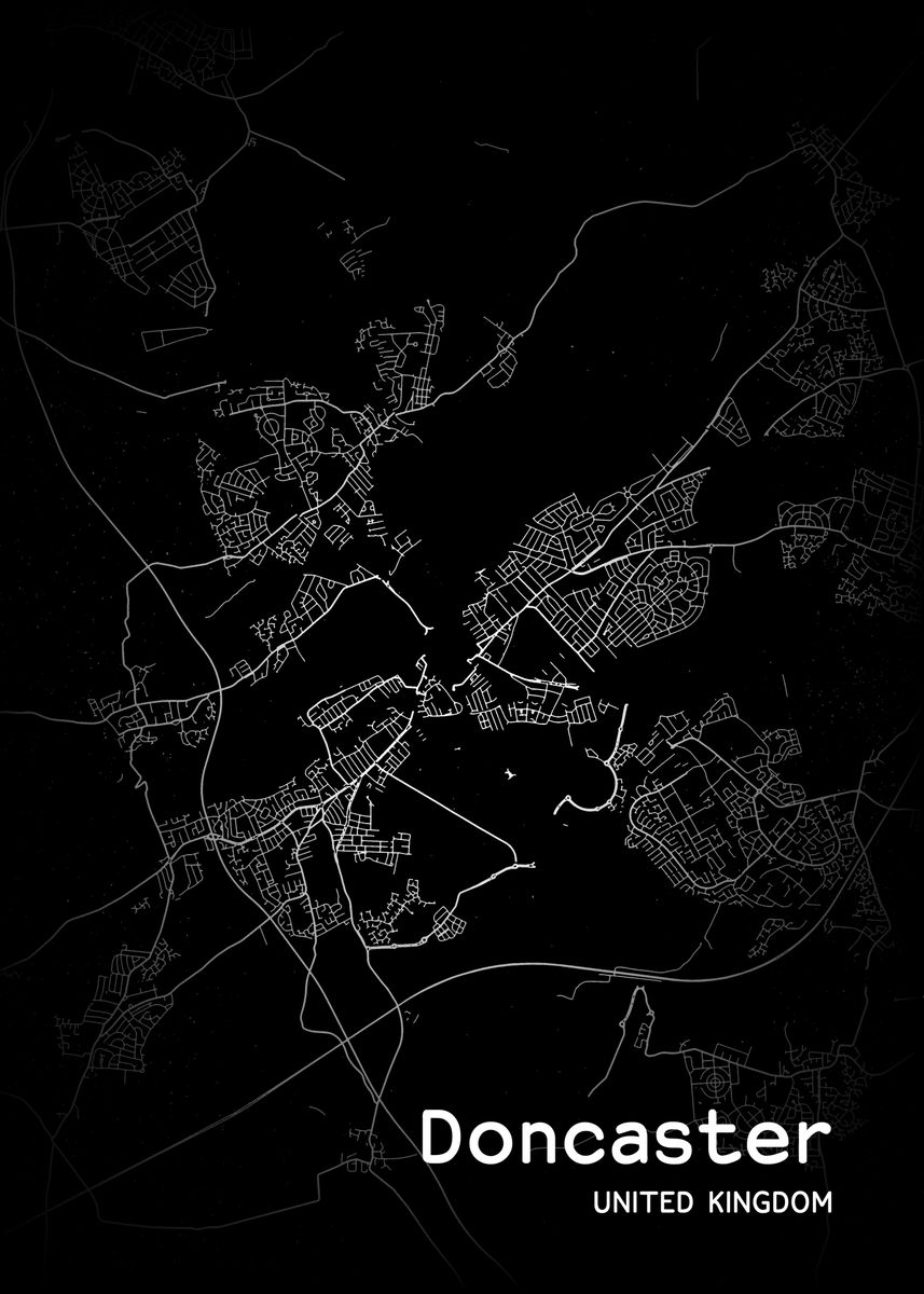 'Doncaster City Map UK' Poster, picture, metal print, paint by ...