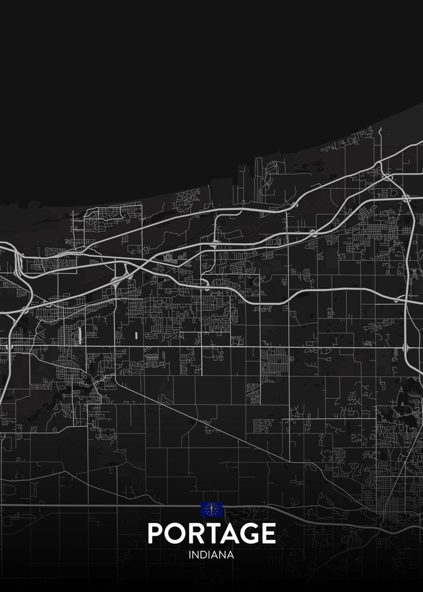 'Portage IN' Poster, picture, metal print, paint by IMR Designs | Displate