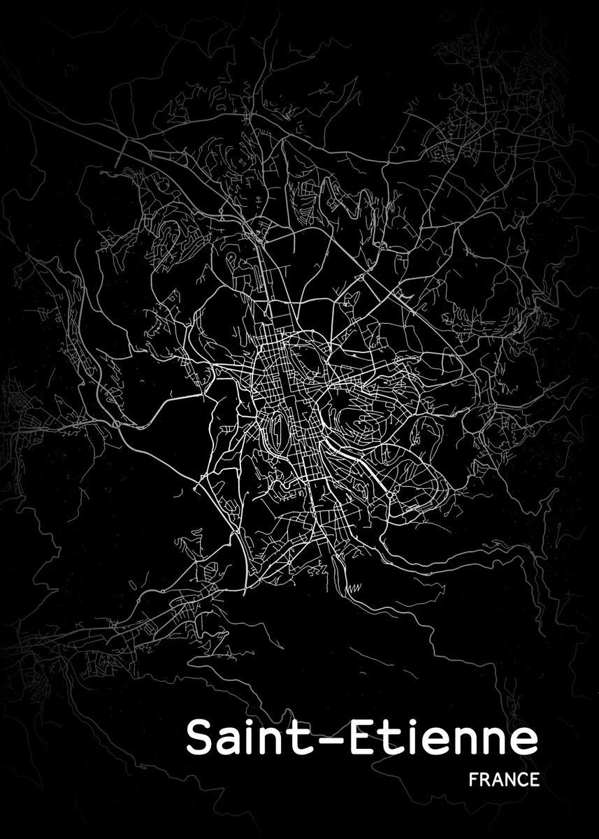 'Saint Etienne City France' Poster, picture, metal print, paint by ...