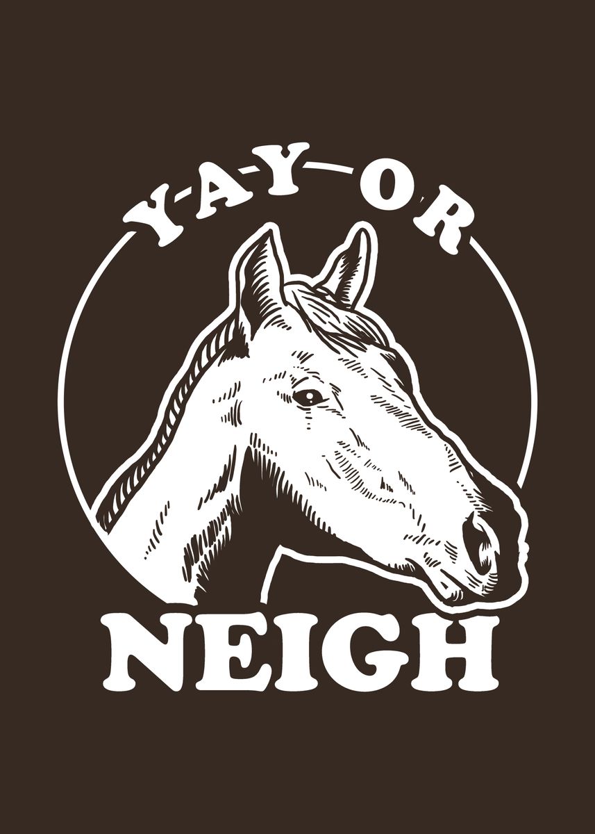 'Yay Or Neigh' Poster, picture, metal print, paint by Yipptee | Displate