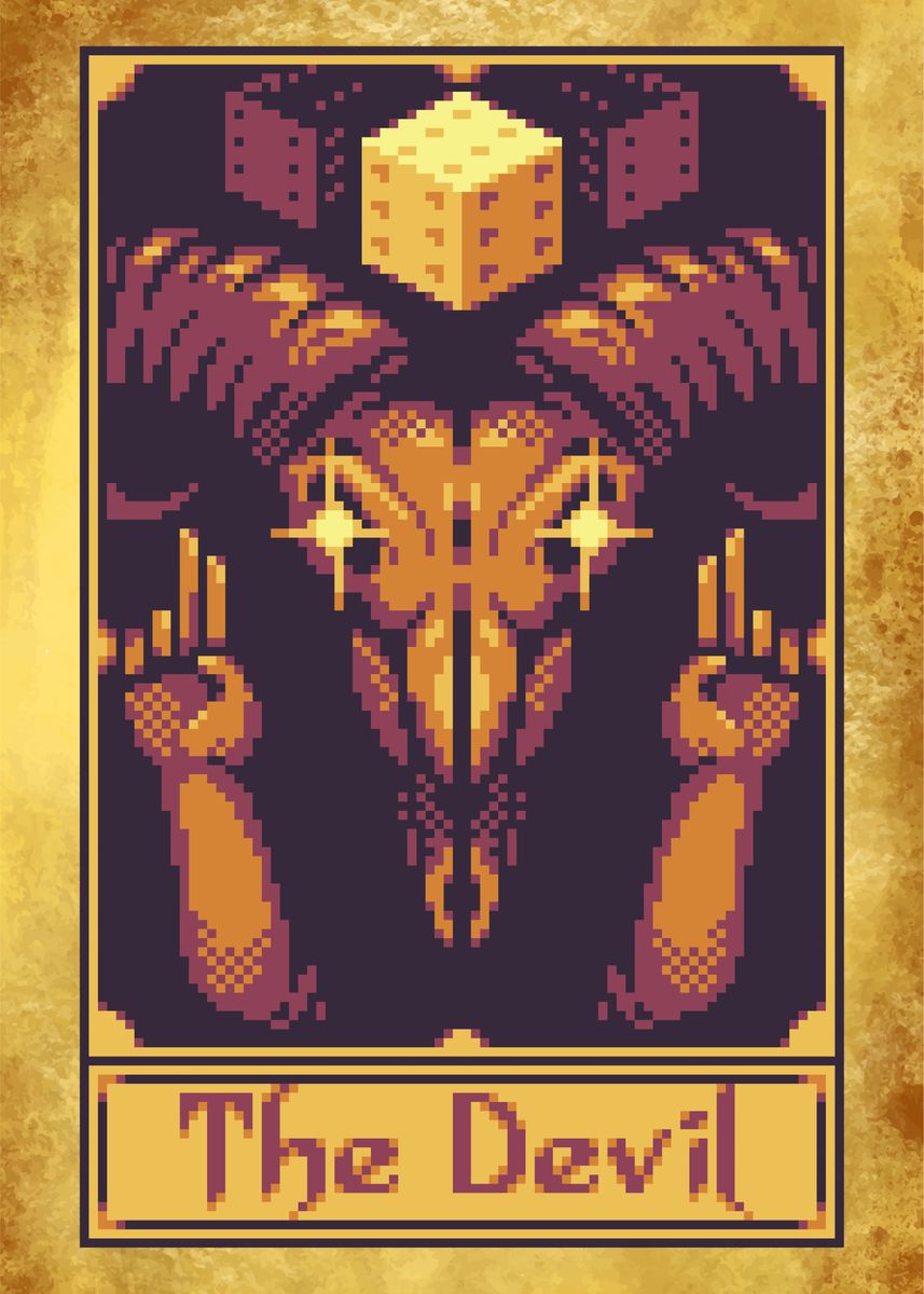 'The Devil Pixel Tarot' Poster by StonerPlates | Displate
