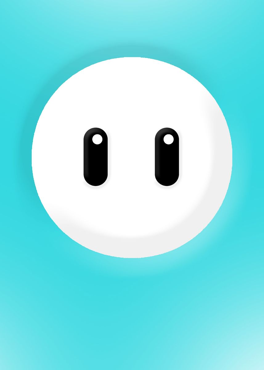 'Fall Guys Face Blue' Poster, picture, metal print, paint by Tariq ...