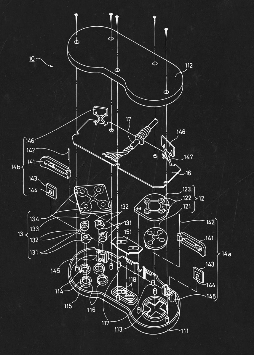 'Controller patent' Poster, picture, metal print, paint by Designersen ...
