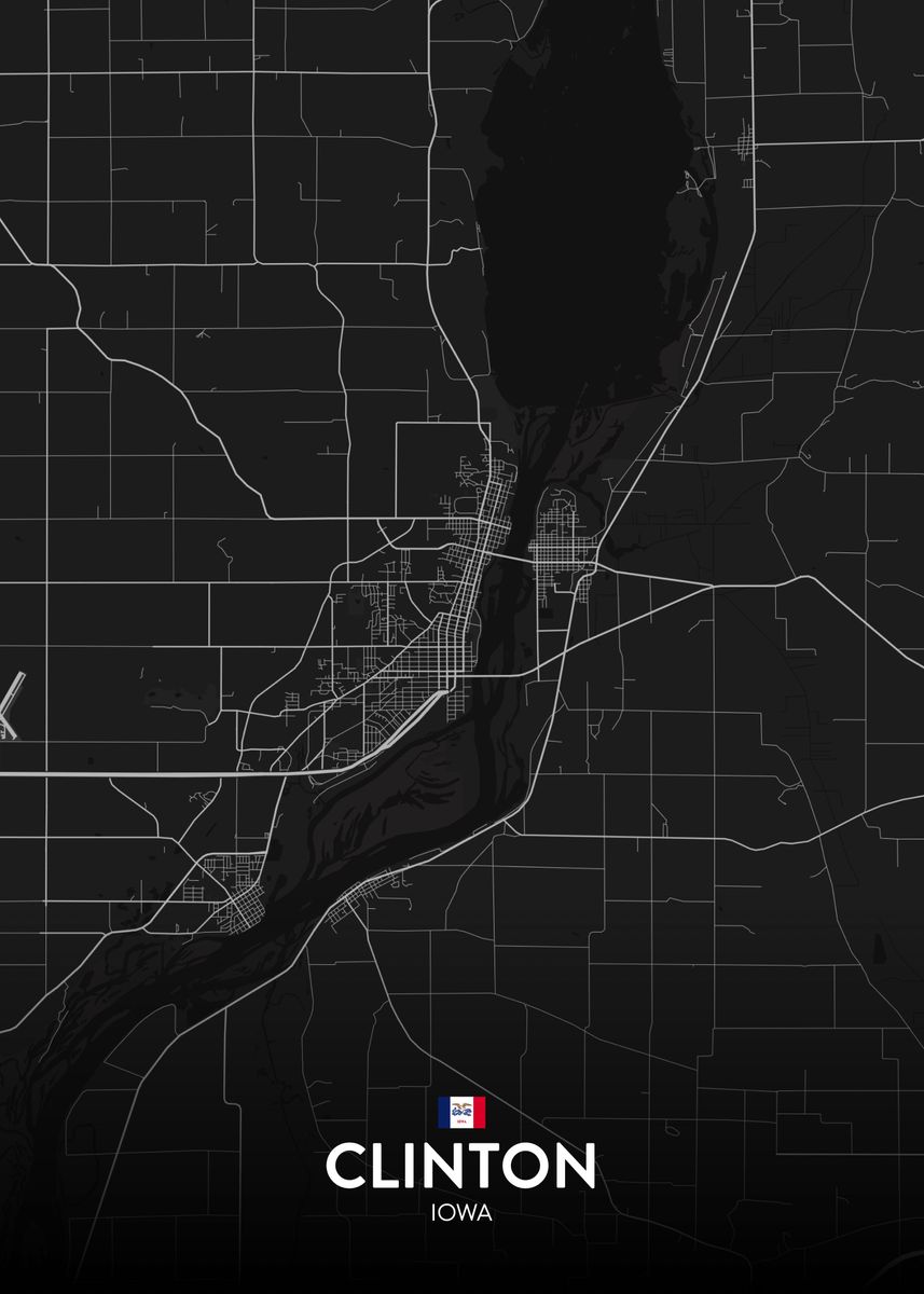 'Clinton IA' Poster, picture, metal print, paint by IMR Designs | Displate