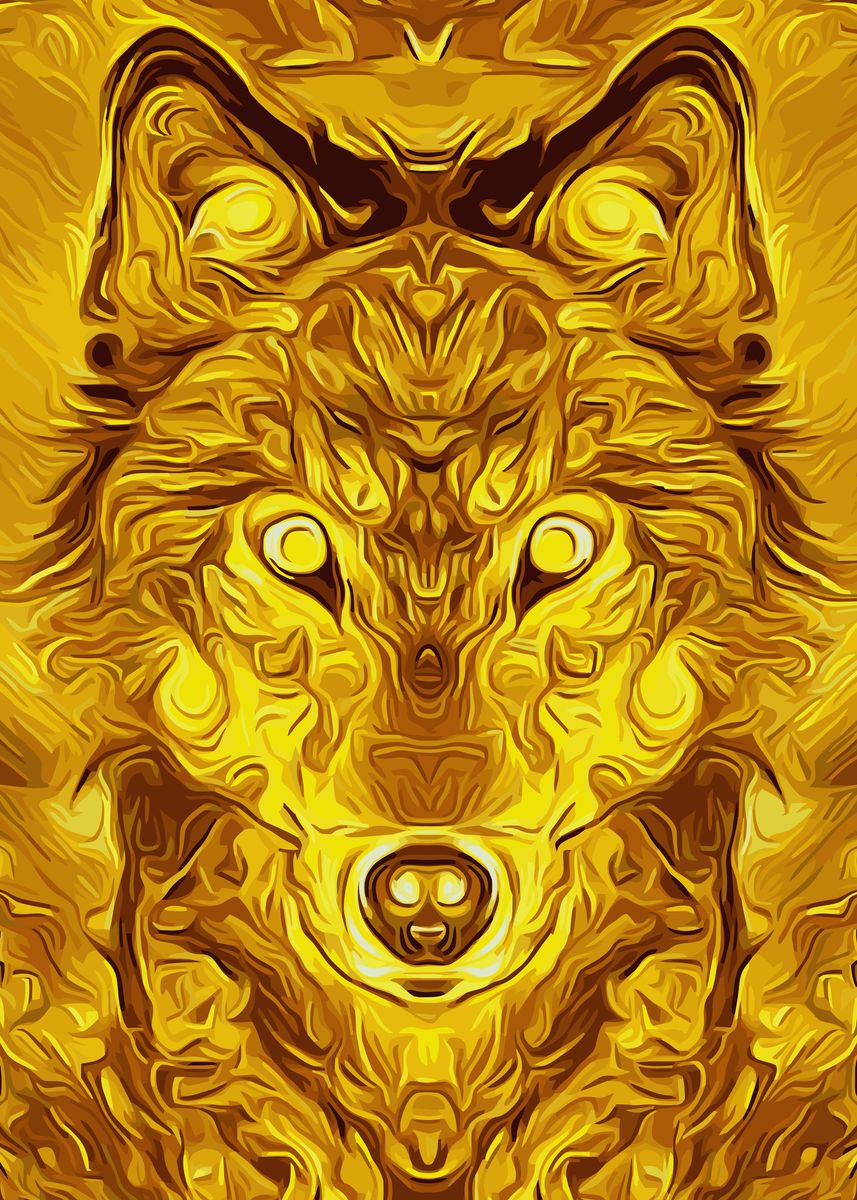 'Wolf Gold' Poster by MasterHead | Displate