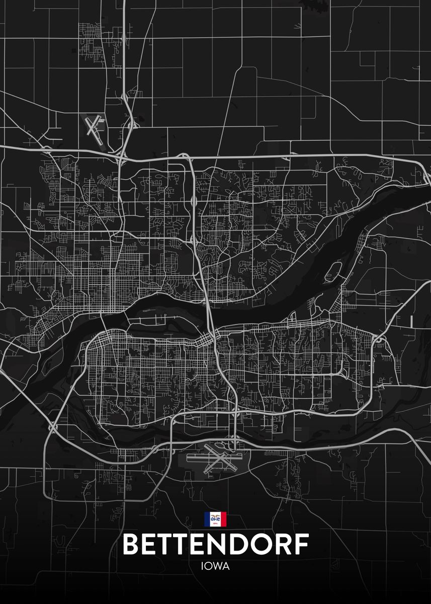 'Bettendorf IA' Poster, picture, metal print, paint by IMR Designs ...