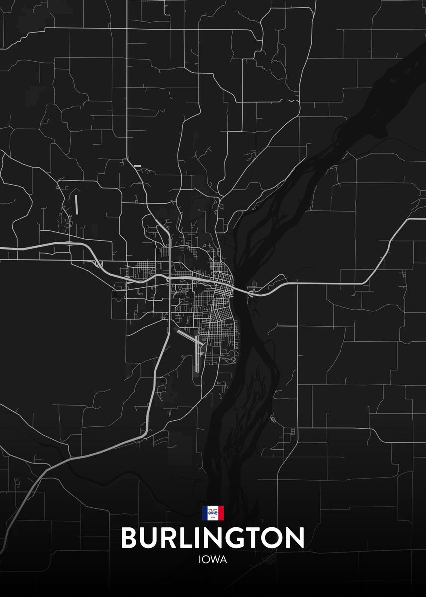 'Burlington IA' Poster, picture, metal print, paint by IMR Designs ...