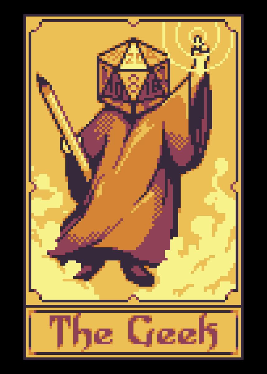 'Pixel Tarot Card Geek' Poster, picture, metal print, paint by Poster ...