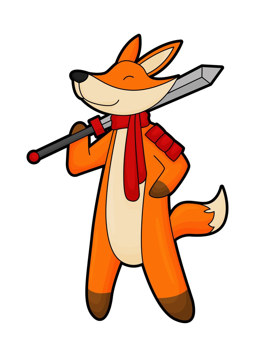 'Fox Warrior Sword' Poster, picture, metal print, paint by Markus ...