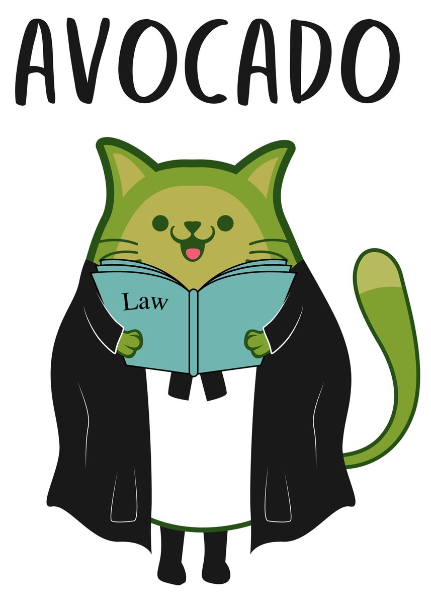 'Avocato Cat Cute Avocato' Poster, picture, metal print, paint by Tim ...