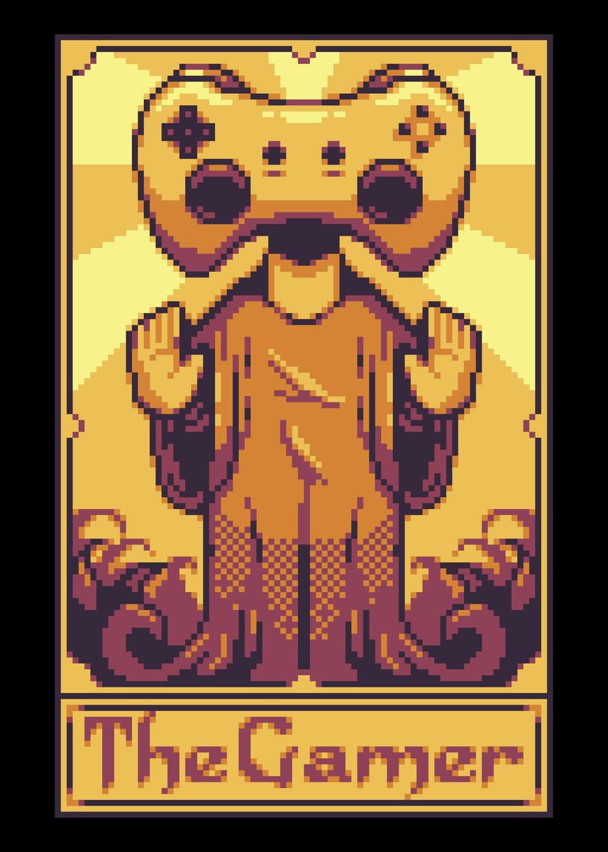 'Pixel Tarot Card Gamer' Poster, picture, metal print, paint by Poster ...