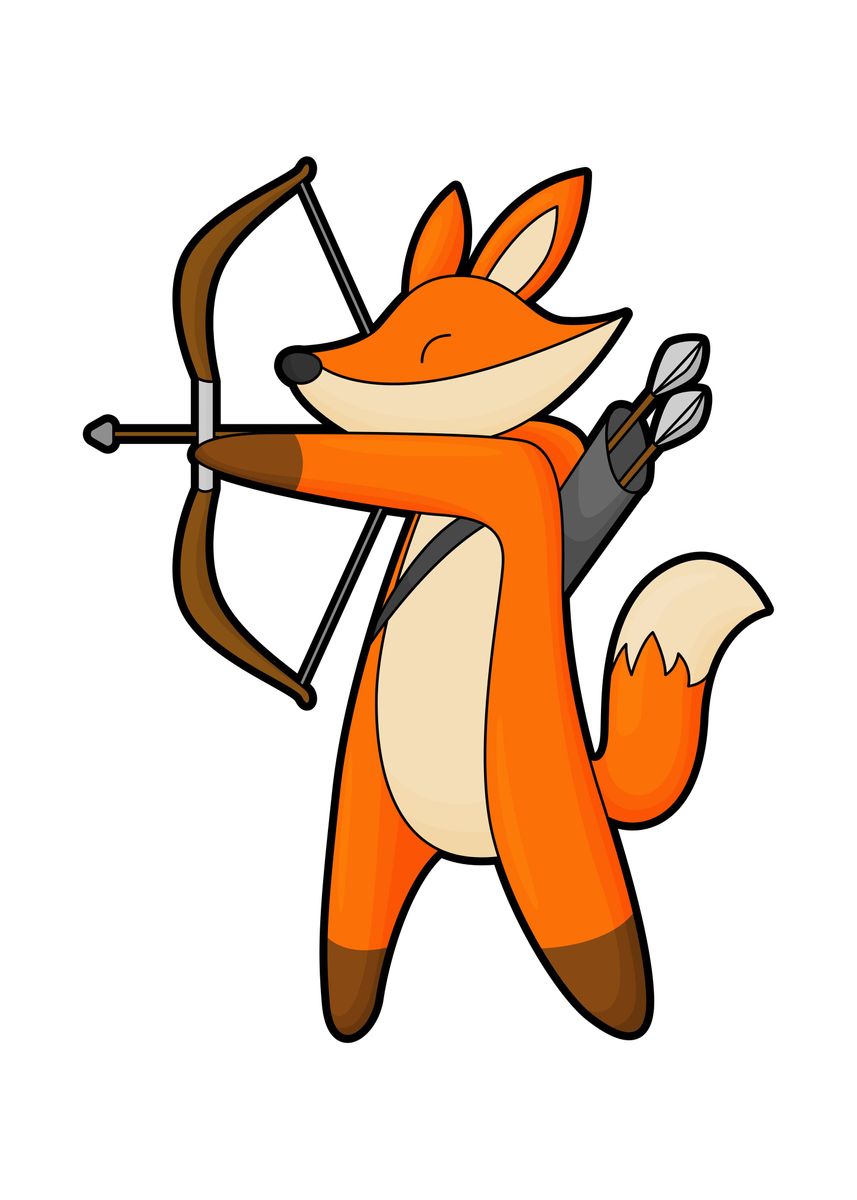 'Fox Archer Bow Arrow' Poster, picture, metal print, paint by Markus ...