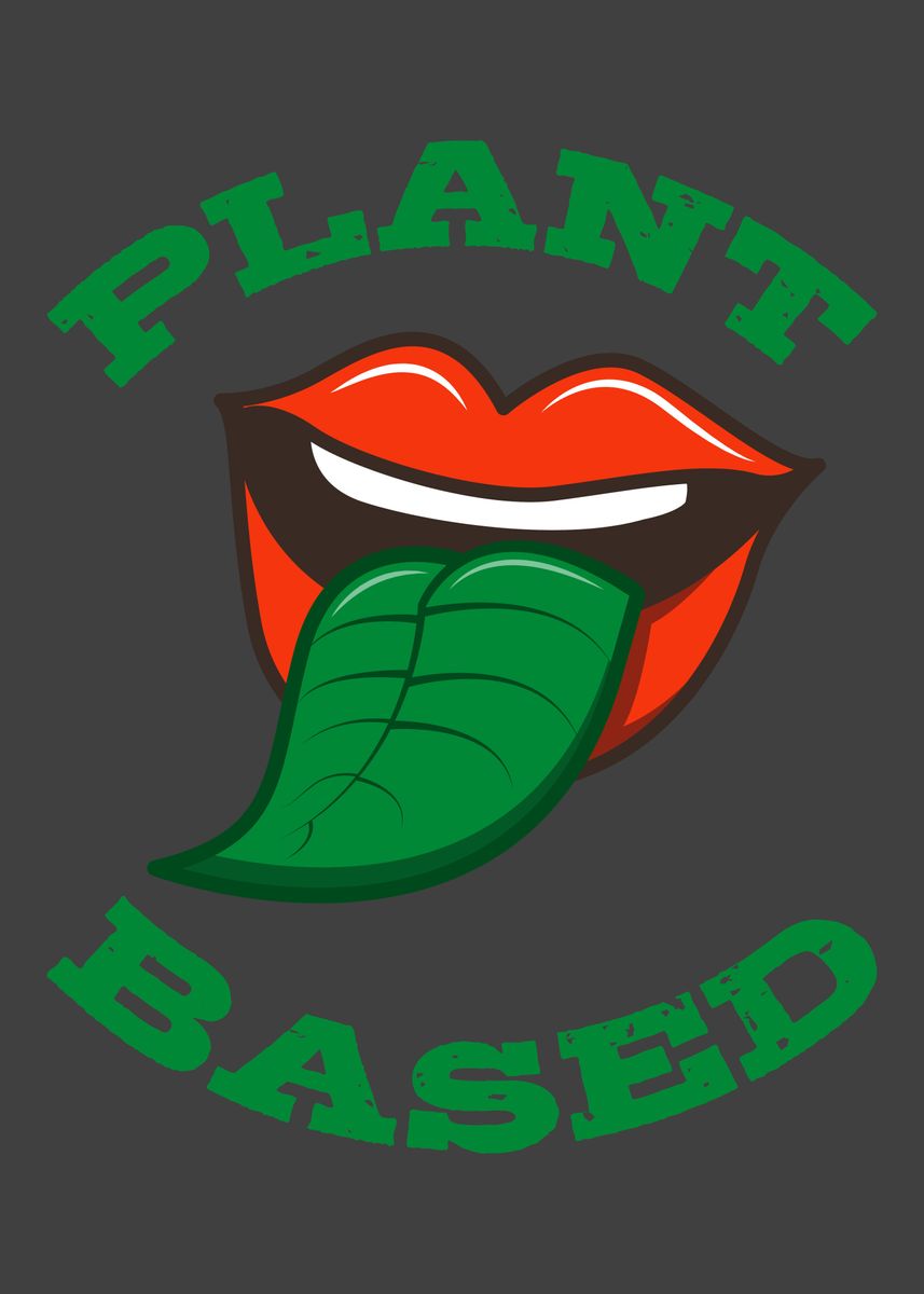 'PLANT BASED Vegetarian' Poster, picture, metal print, paint by ...