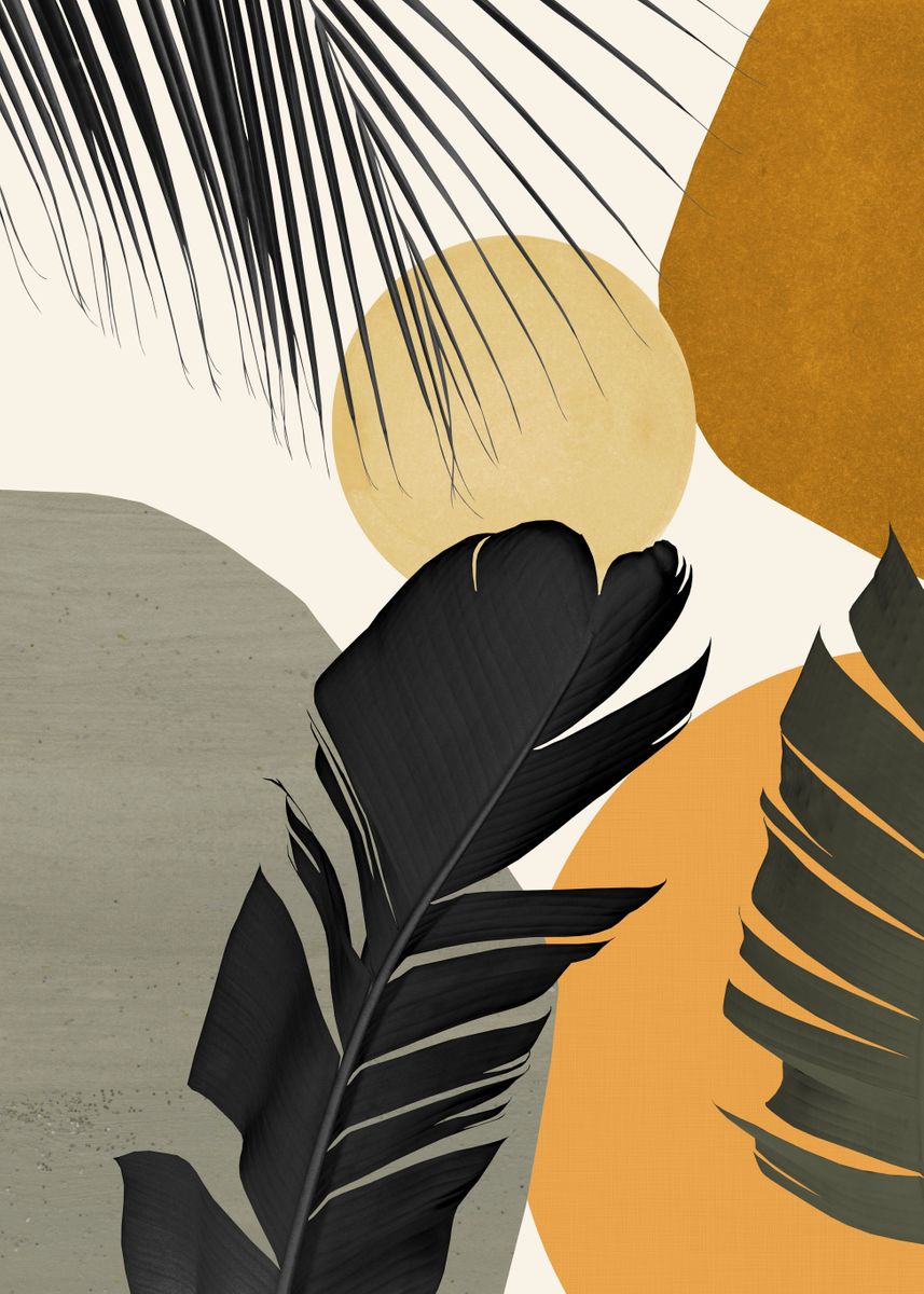 'Abstract Banana Palm 2' Poster, picture, metal print, paint by Anita's ...