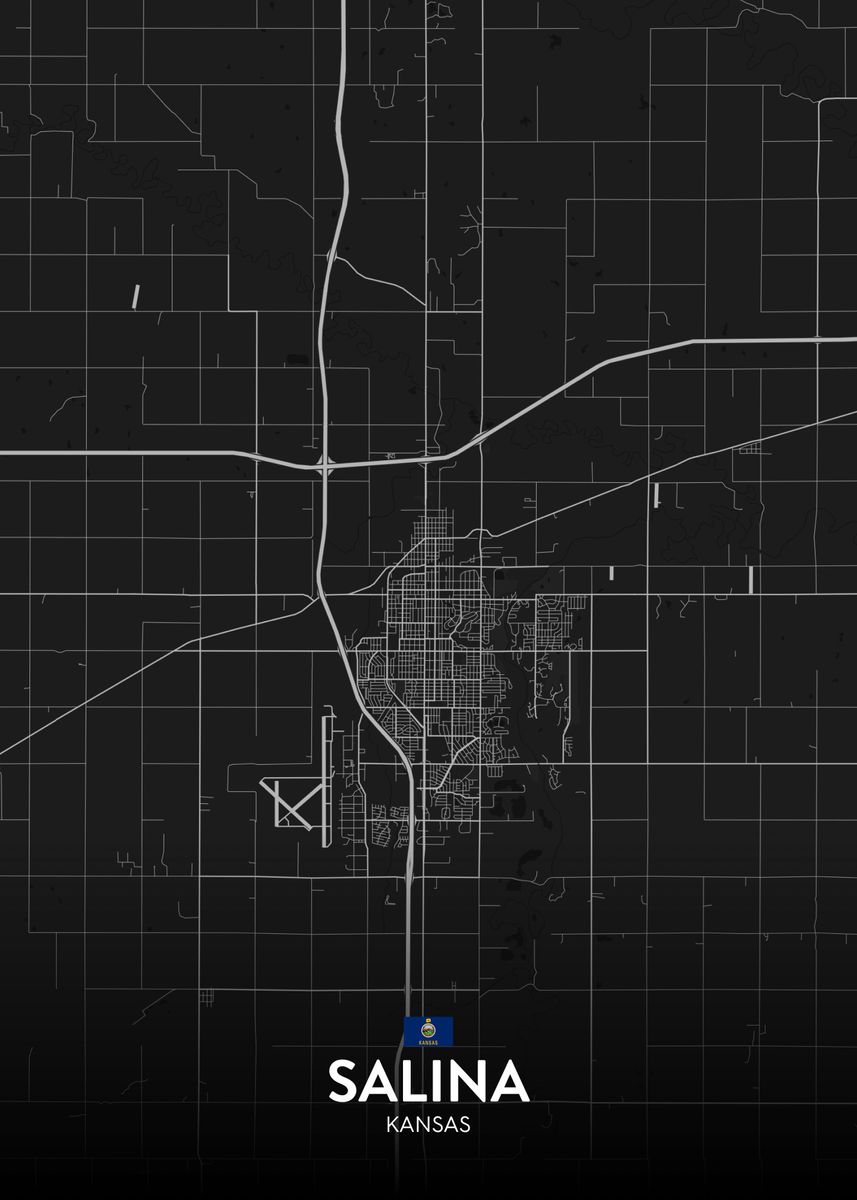 'Salina KS' Poster, picture, metal print, paint by IMR Designs | Displate