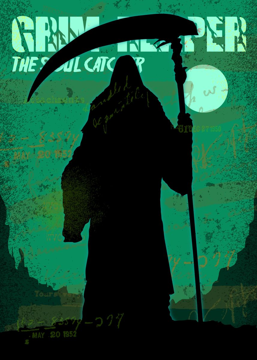 'The Grim Reaper' Poster, picture, metal print, paint by Retro Feeling ...
