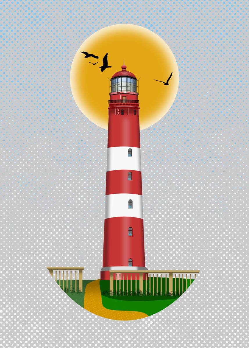 'Amrum Lighthouse' Poster, picture, metal print, paint by mailbox disco ...