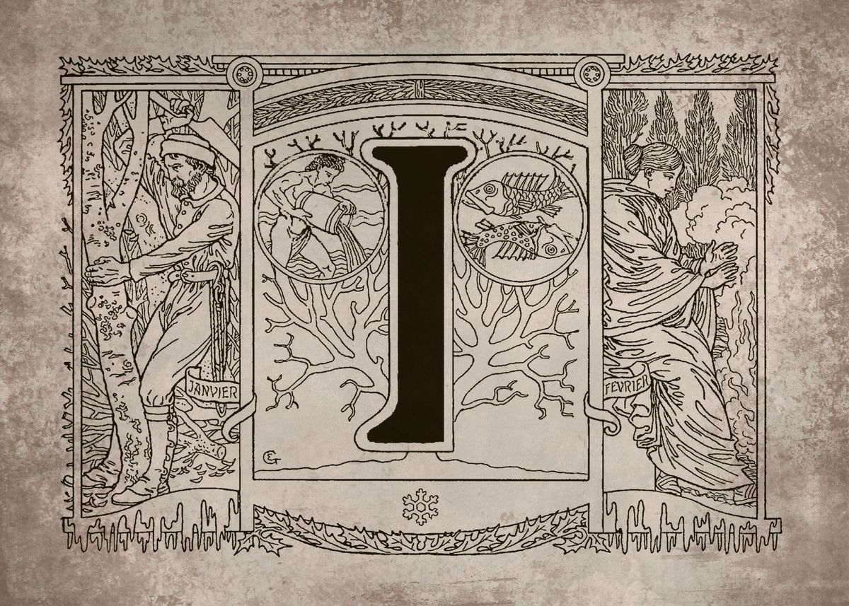 'Vintage Alphabet I' Poster by XandYart | Displate