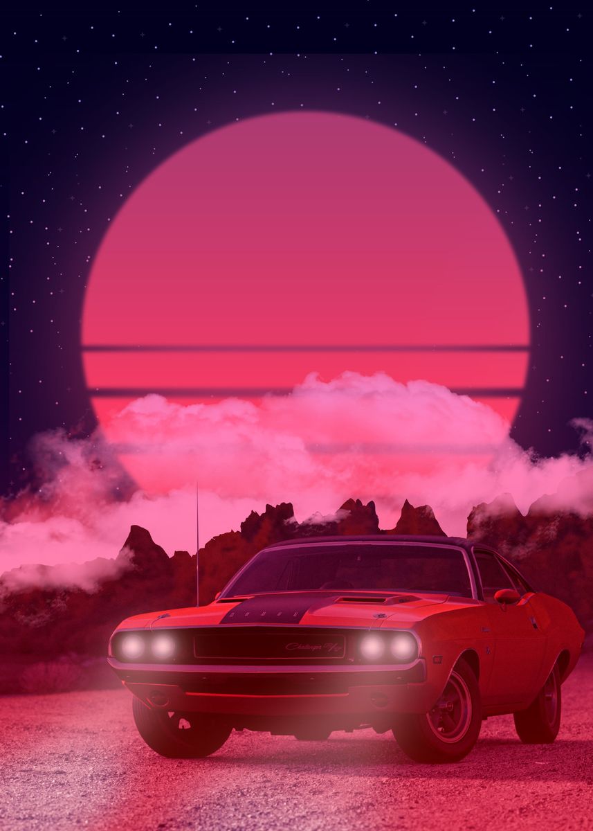 'Red Sun Drive' Poster, picture, metal print, paint by Ziartz Poster ...