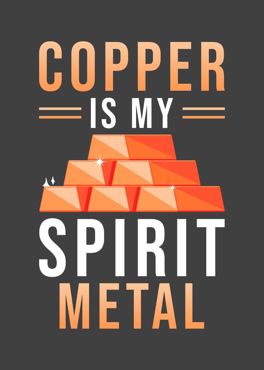 'Copper Metal Saying' Poster, picture, metal print, paint by schmugo ...