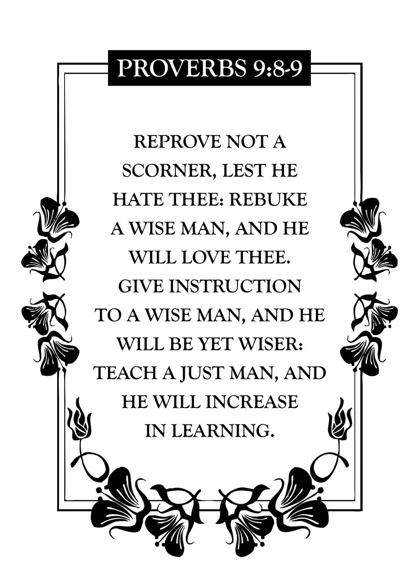 'Proverbs 9:8-9' Poster by ABConcepts | Displate