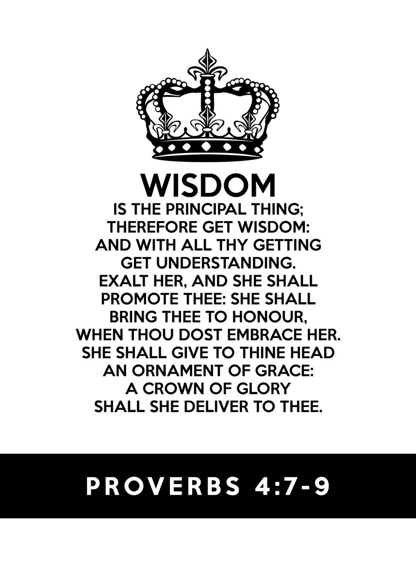 'Proverbs 4:7-9' Poster, picture, metal print, paint by ABConcepts ...