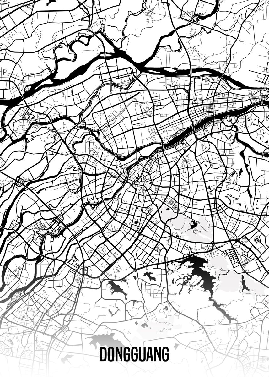'Dongguang white map' Poster by Stefano Lunghi | Displate