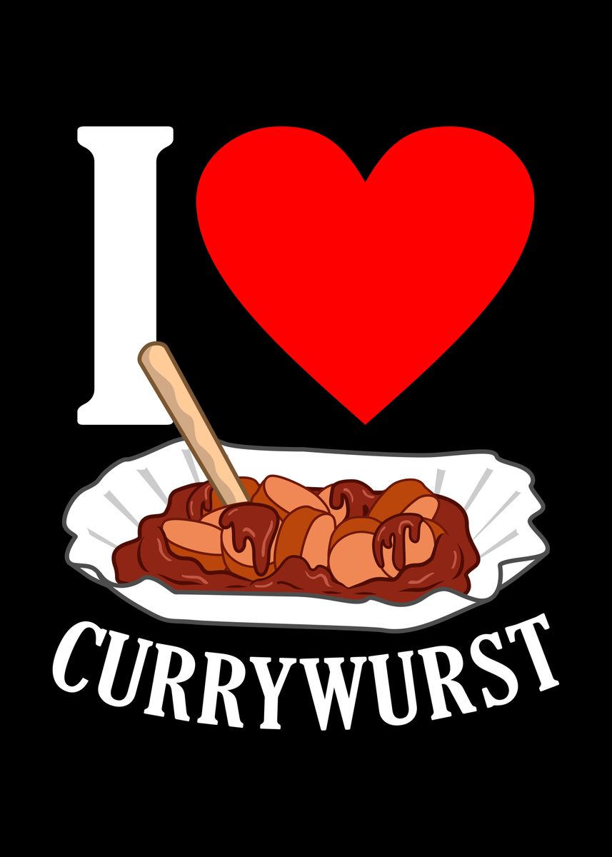 'Currywurst' Poster, picture, metal print, paint by Hexor | Displate