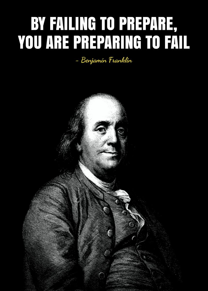 'Benjamin Franklin quotes' Poster, picture, metal print, paint by iwak ...