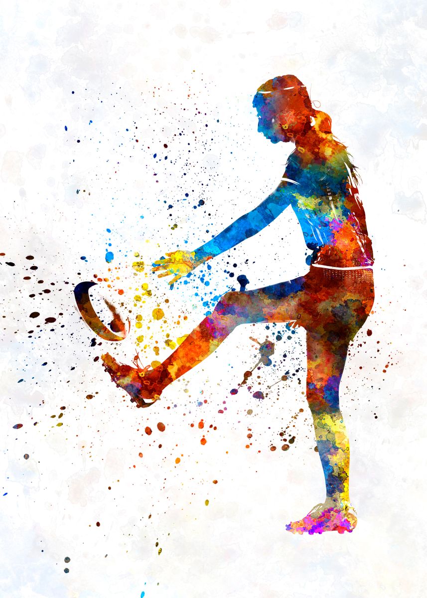 'womens rugby watercolor' Poster by Cristina Romero | Displate