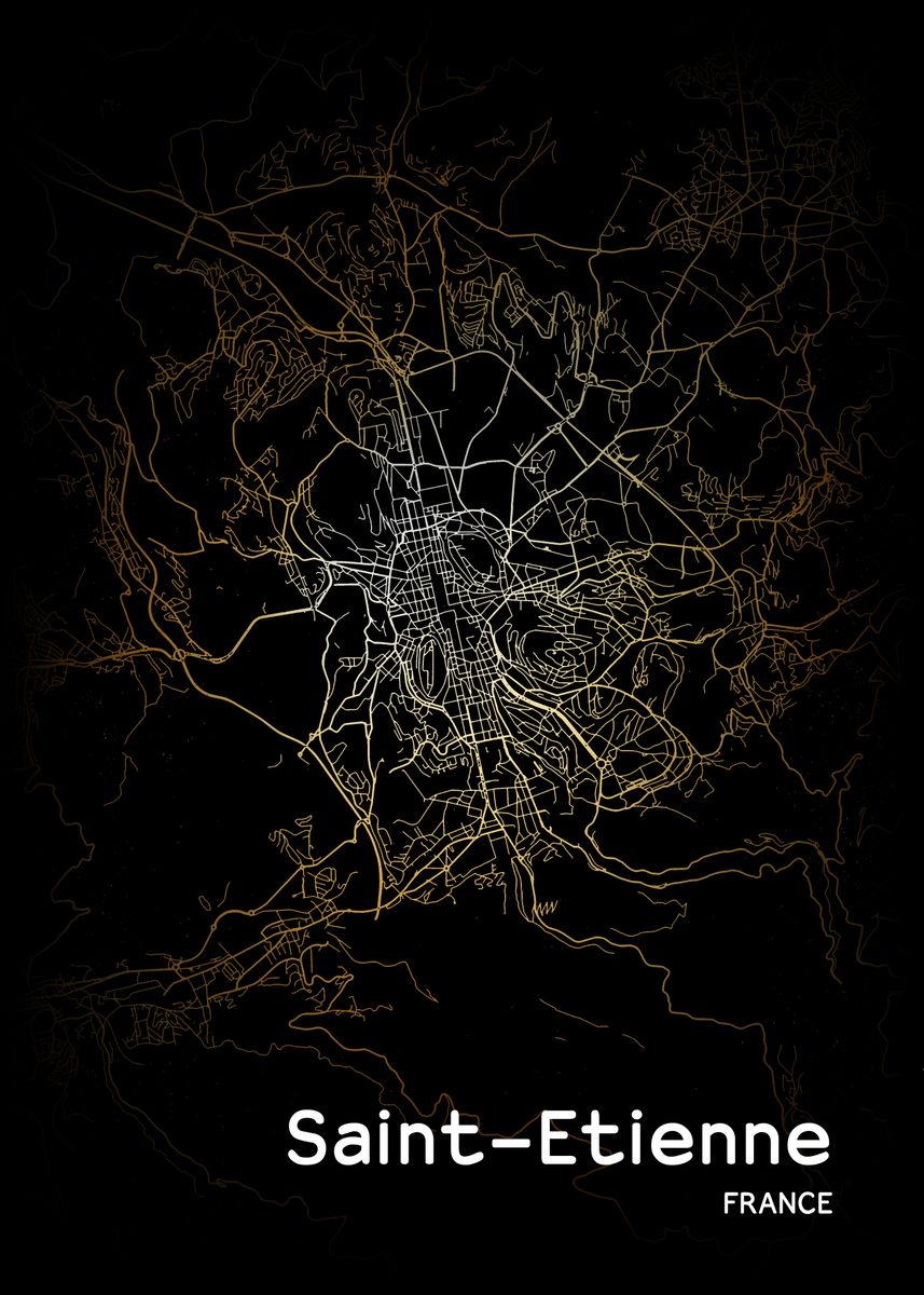 'Saint Etienne City France' Poster, picture, metal print, paint by ...