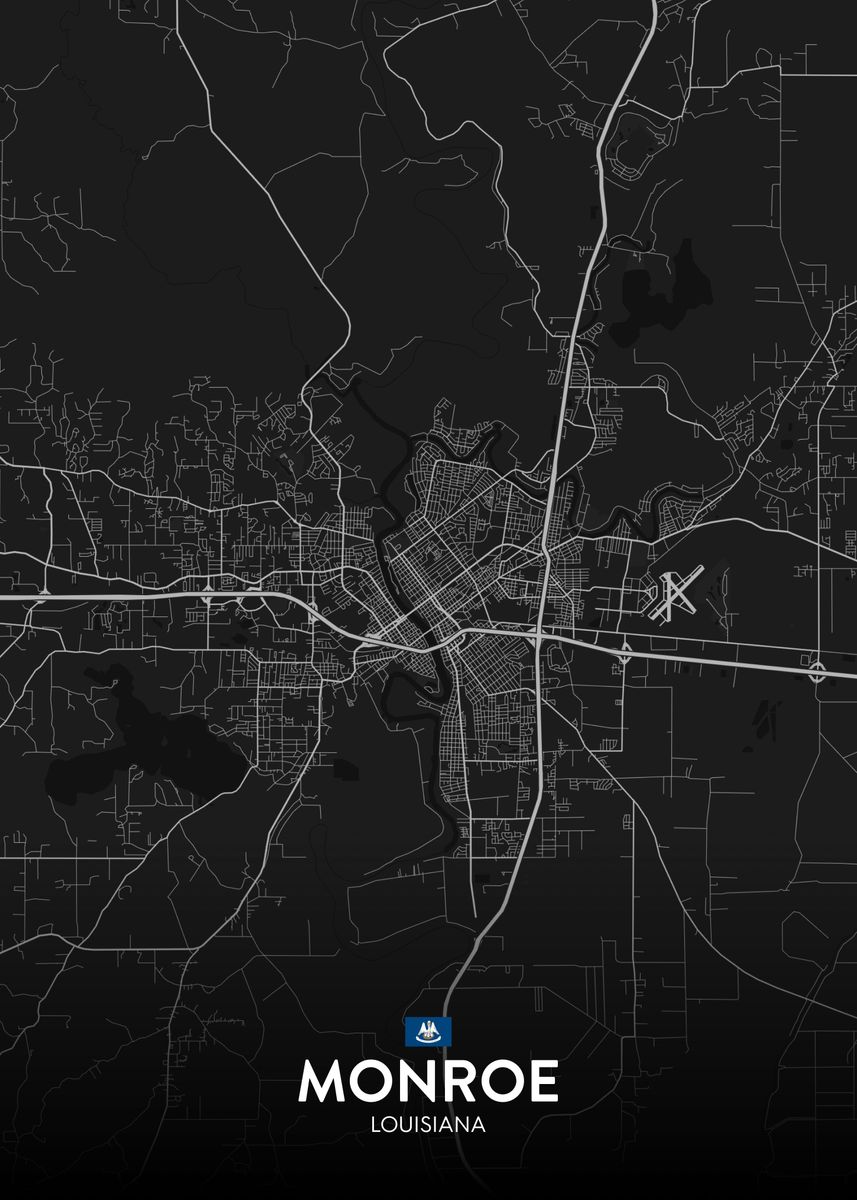 'Monroe LA' Poster, picture, metal print, paint by IMR Designs | Displate