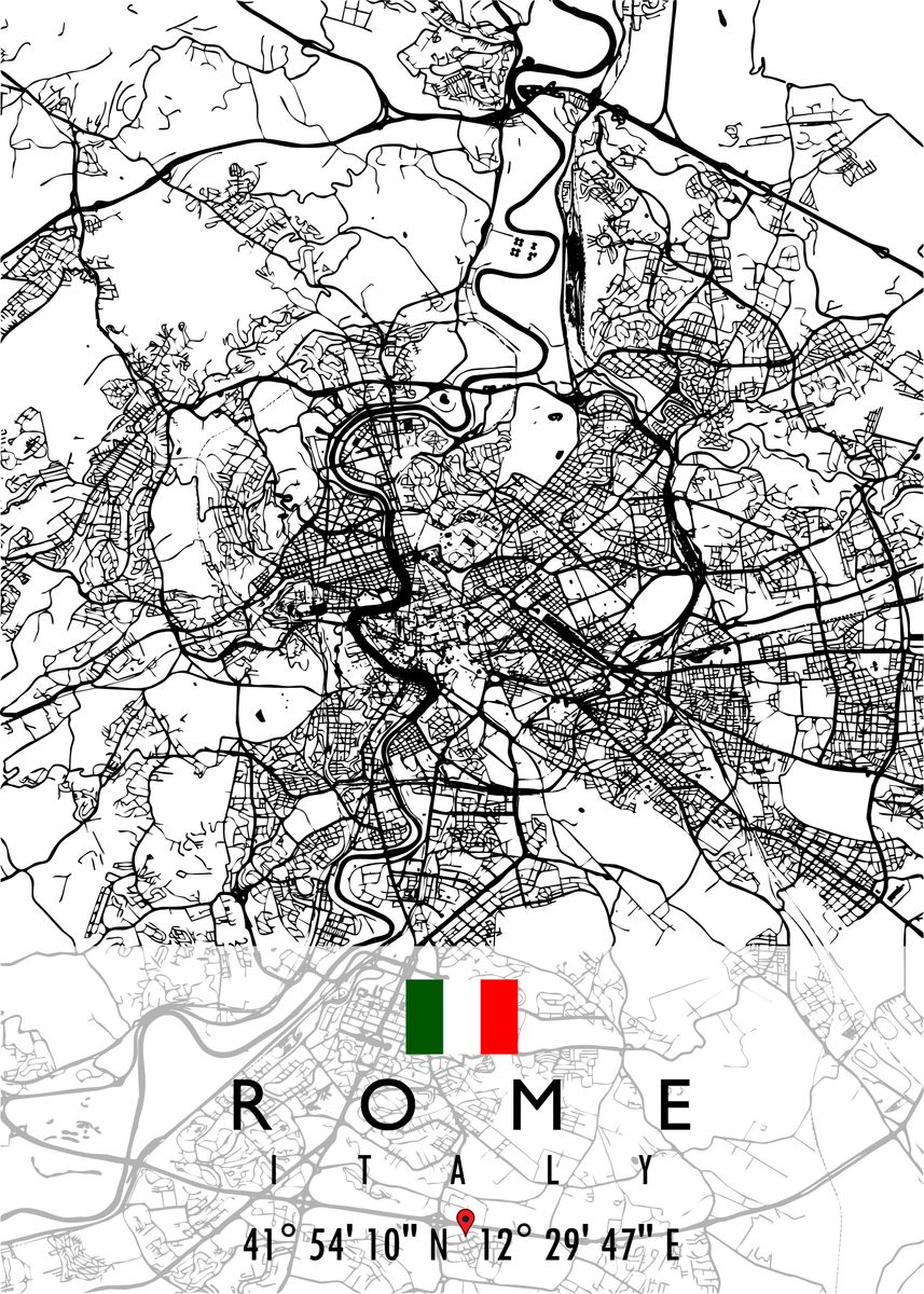 'ROME MAP ITALY' Poster by Artistic Paradigms | Displate