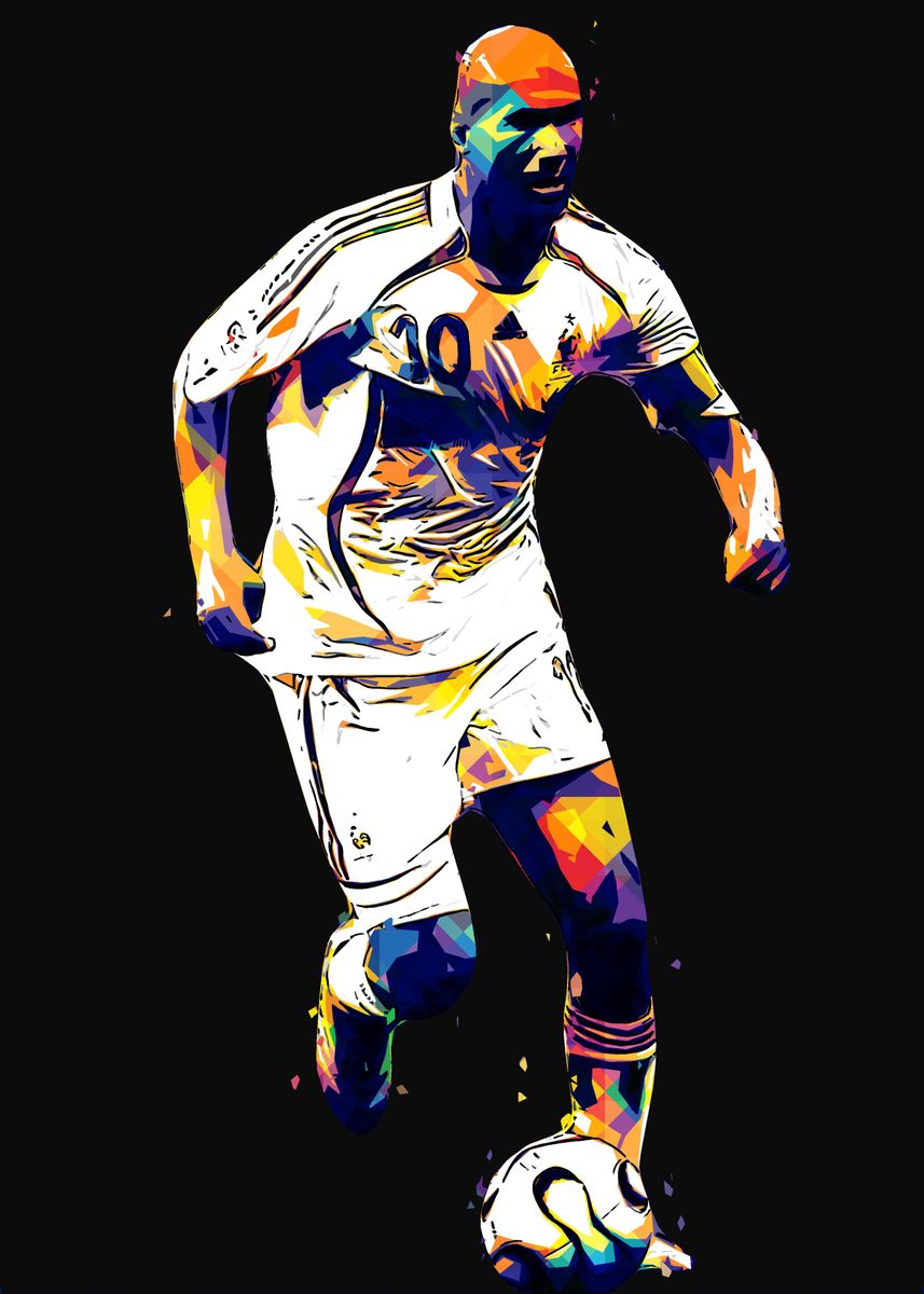 'Zinedine Zidane' Poster, picture, metal print, paint by RobertHall ...