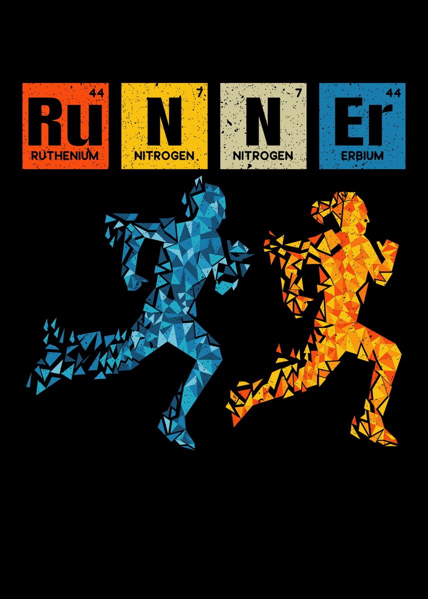 'Runner Periodic Table' Poster, picture, metal print, paint by NAO ...