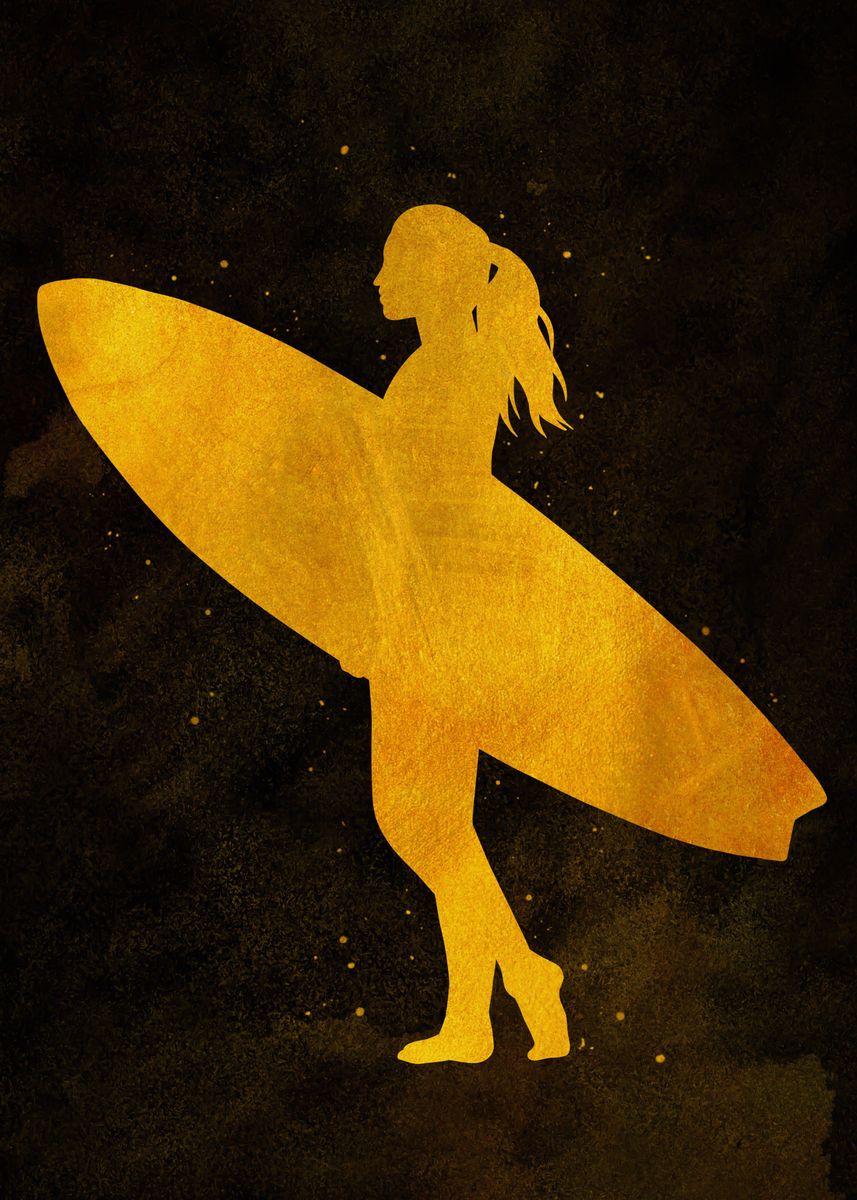 'Surfing girl' Poster by Yahya Art | Displate