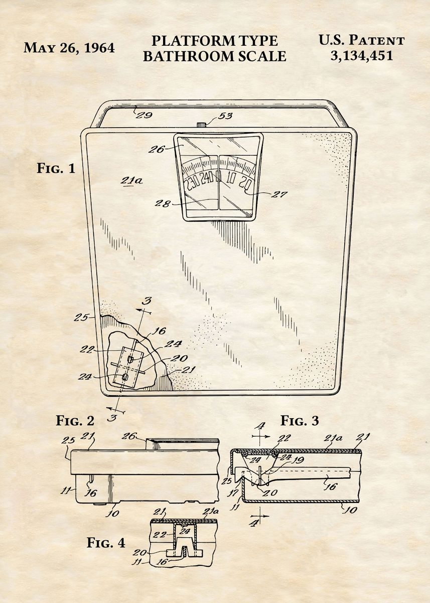 'PLATFORM SCALE VINTAGE' Poster, picture, metal print, paint by Atomic ...