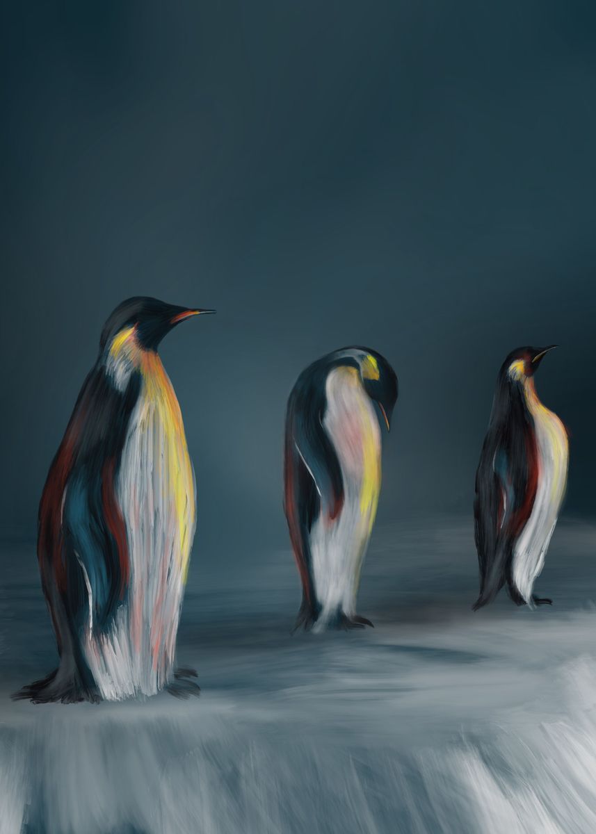 'Emperor Penguins ' Poster by Tevfik Özan | Displate