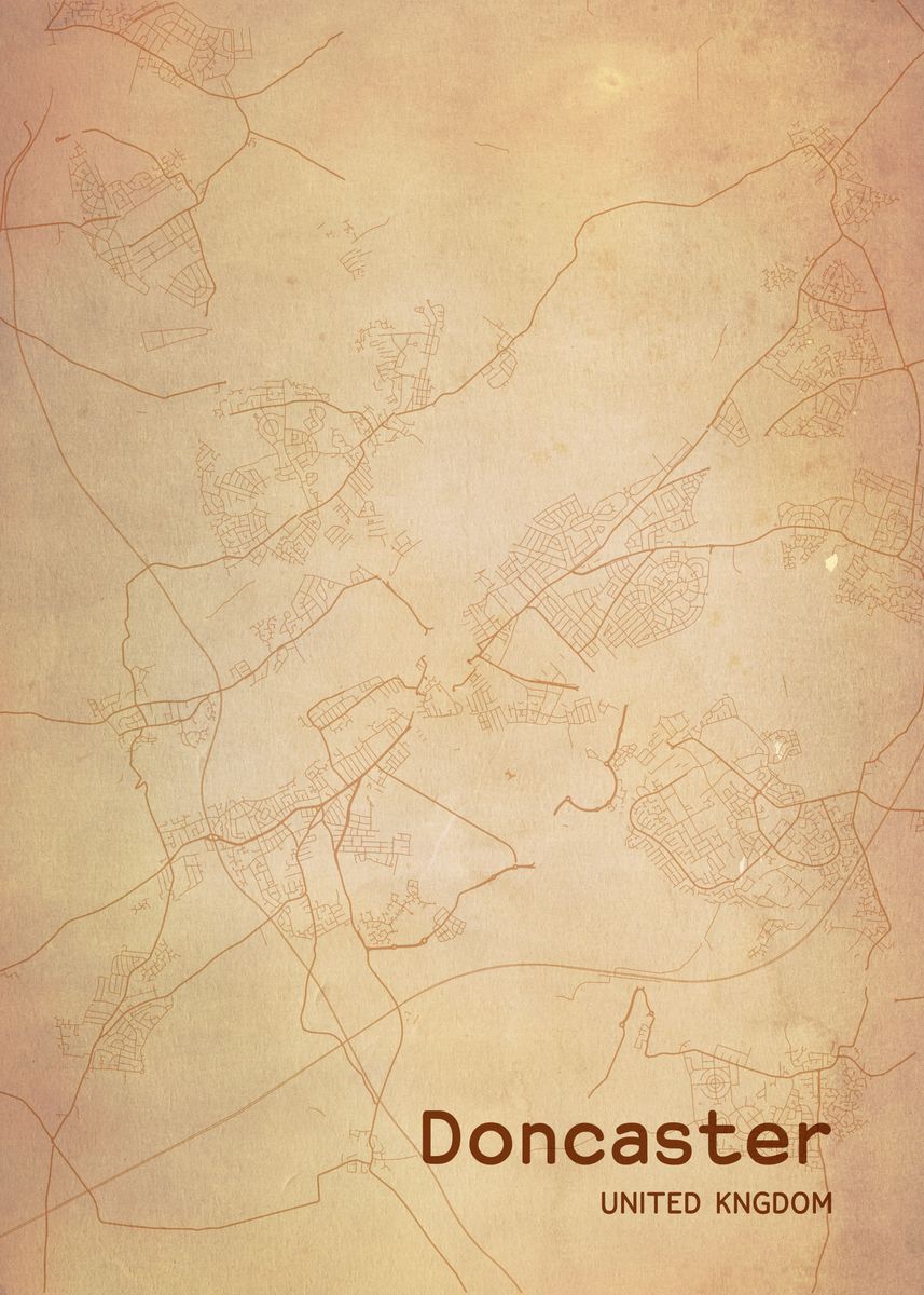 'Doncaster City Map UK' Poster, picture, metal print, paint by ...
