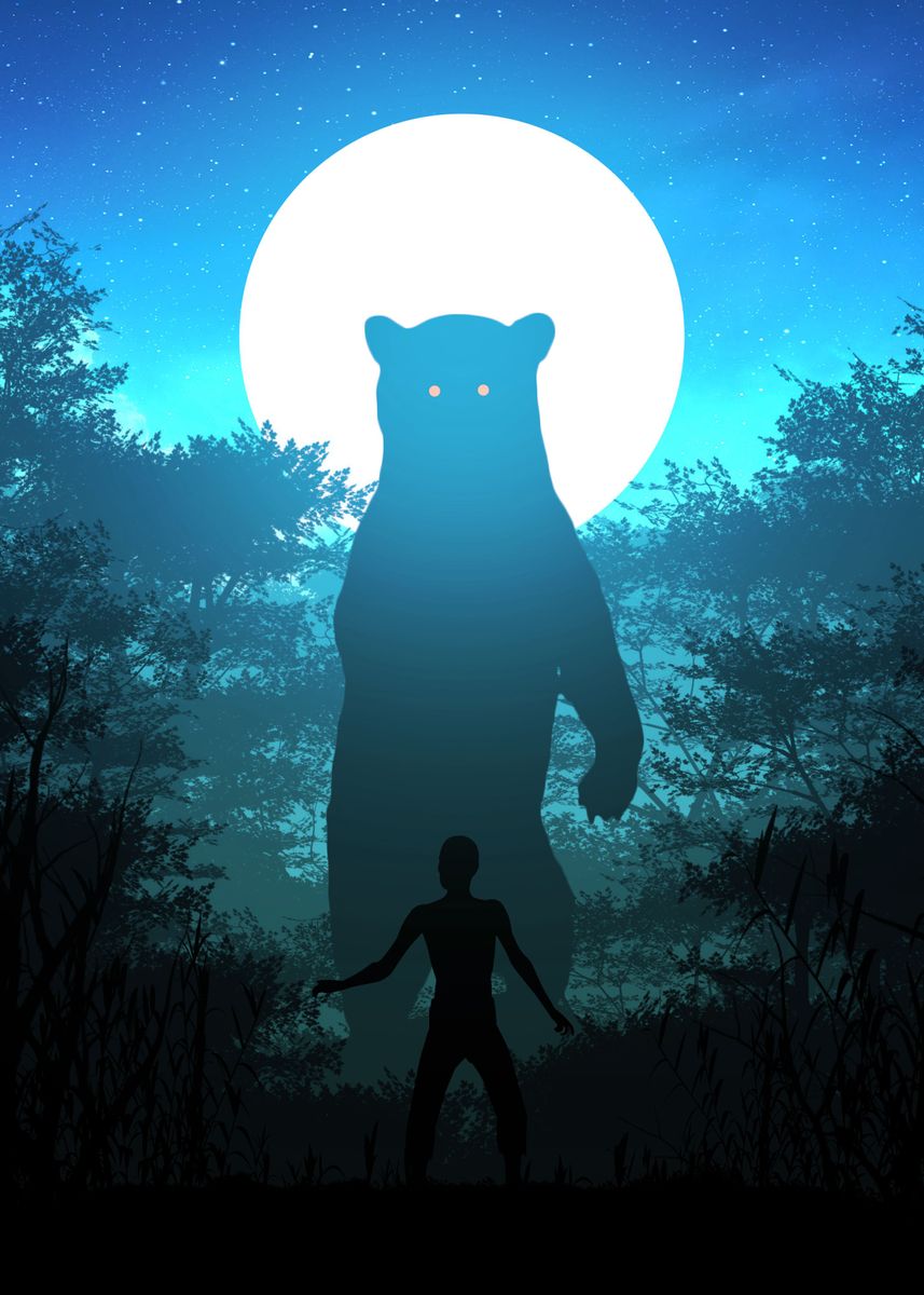 'Night bear encounter' Poster by Beloublastock | Displate