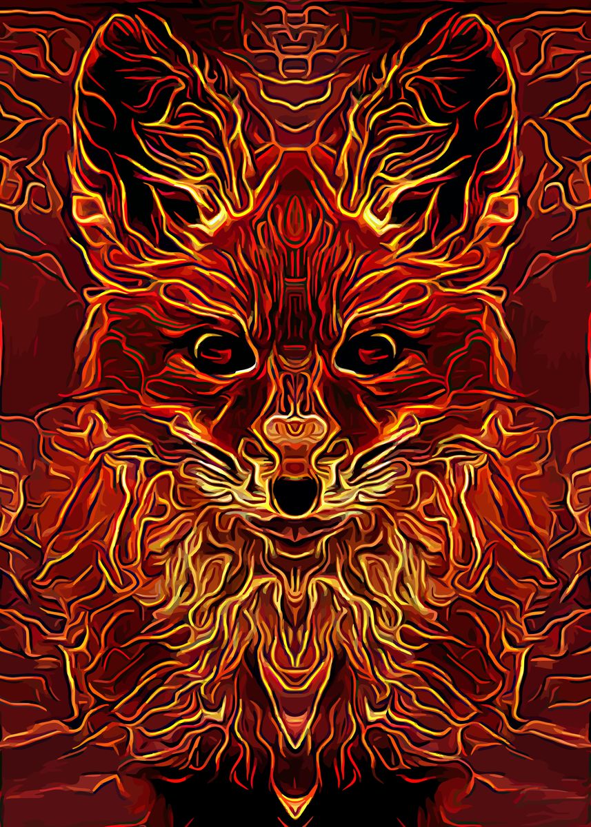 'Fox Burning' Poster by MasterHead | Displate