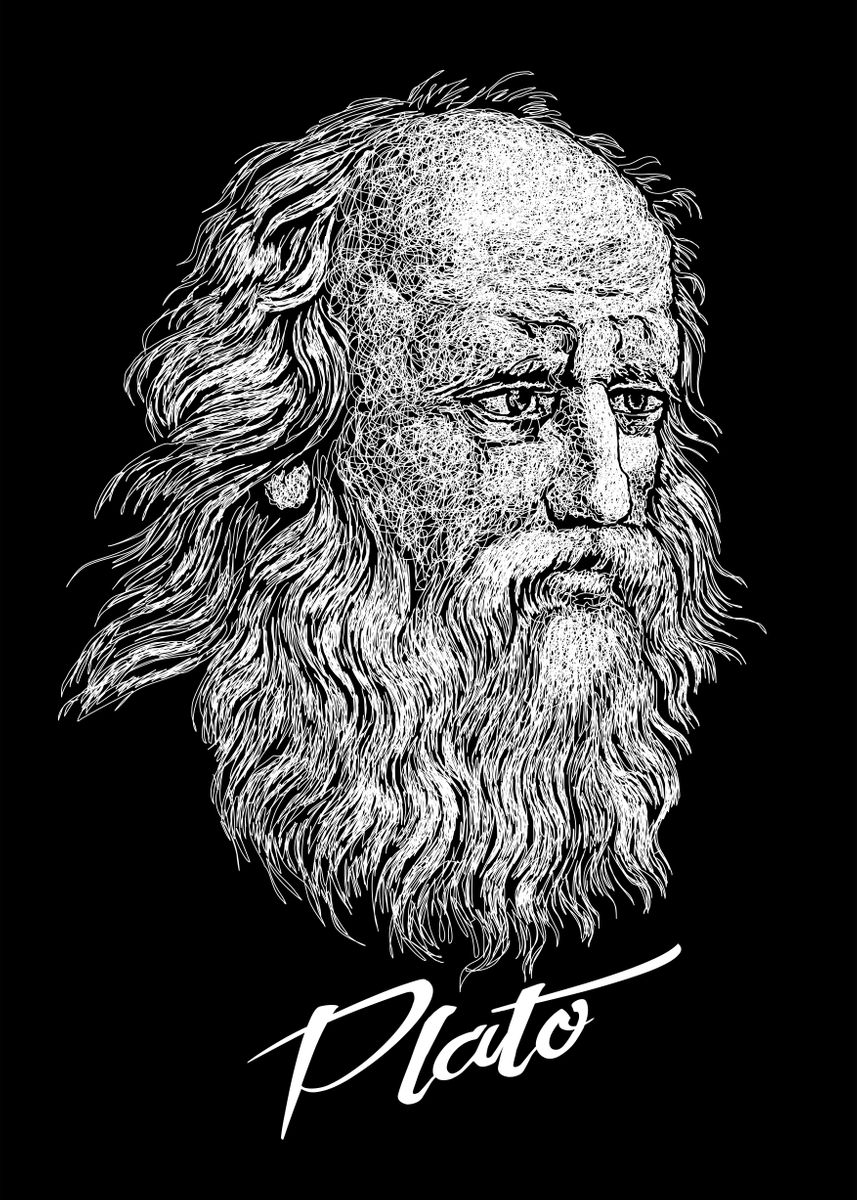 'Platon scribble art' Poster, picture, metal print, paint by Agung ...