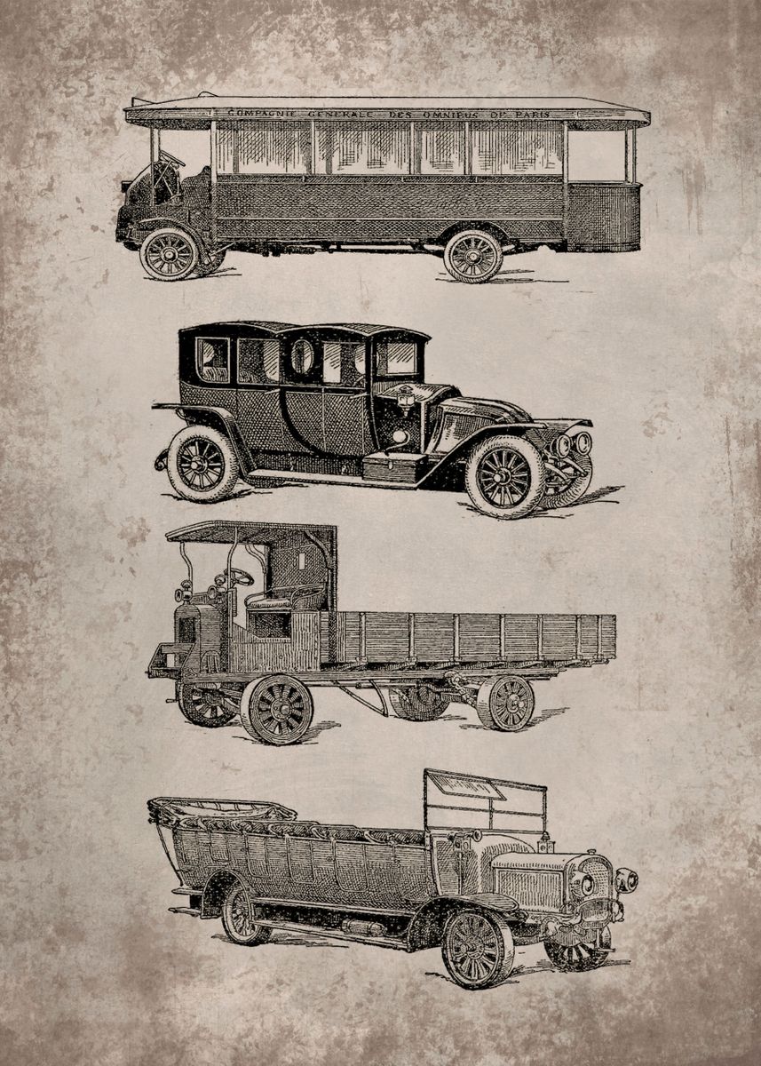 'Vintage Vehicle Transport' Poster, picture, metal print, paint by ...